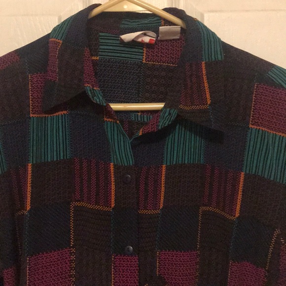 Alia | Tops | Bold Color Palette Design On Ladies Blouse | Poshmark